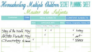 Curriculum Pages for Planner.