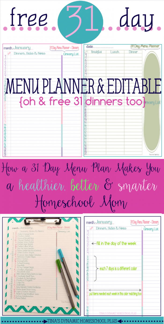 How a 31 Day Menu Plan Makes You a Healthier, Better & Smarter ...