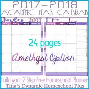 2017-2018 Academic Calendar – 2 Pages Per Month (Amethyst)