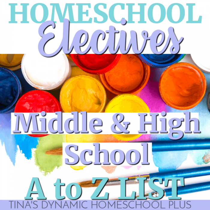 A to Z List: Middle and High School Homeschool Electives