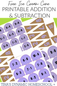 Free First Grade Math Games & Printable Ice Cream Math