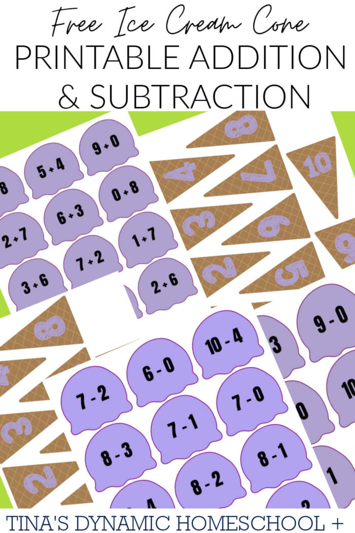Free First Grade Math Games & Printable Ice Cream Math