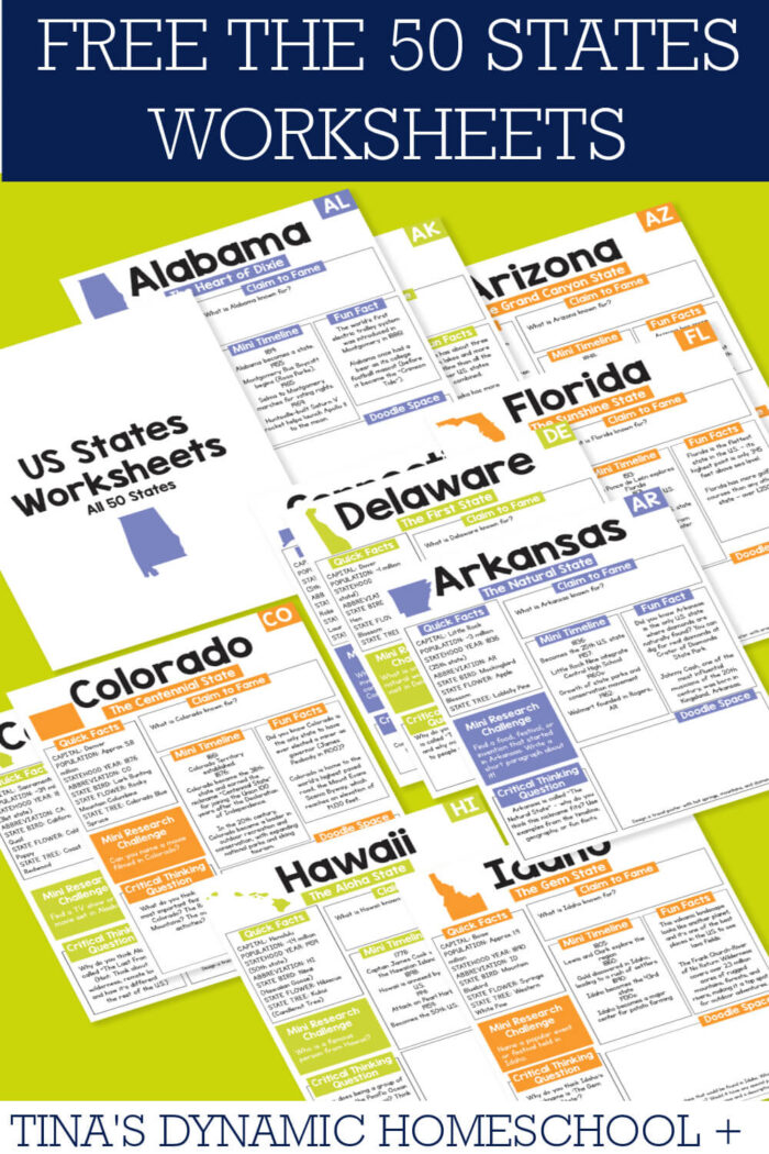 Free Resources: Worksheets To Learn The 50 States With Ease