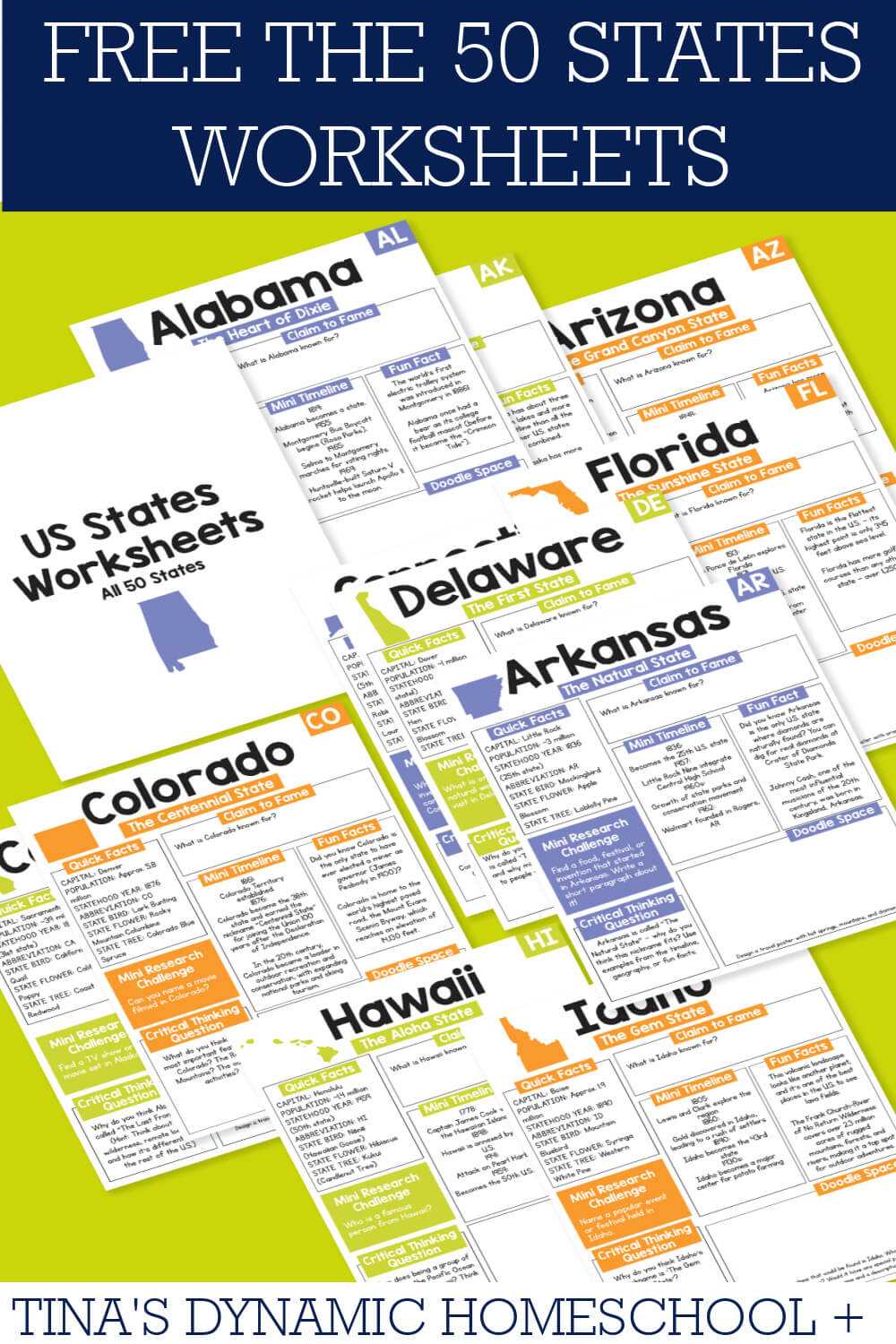 Free Resources: Worksheets To Learn The 50 States With Ease