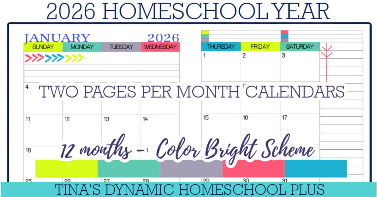 2026 Physical Year 2 Page Monthly Calendar