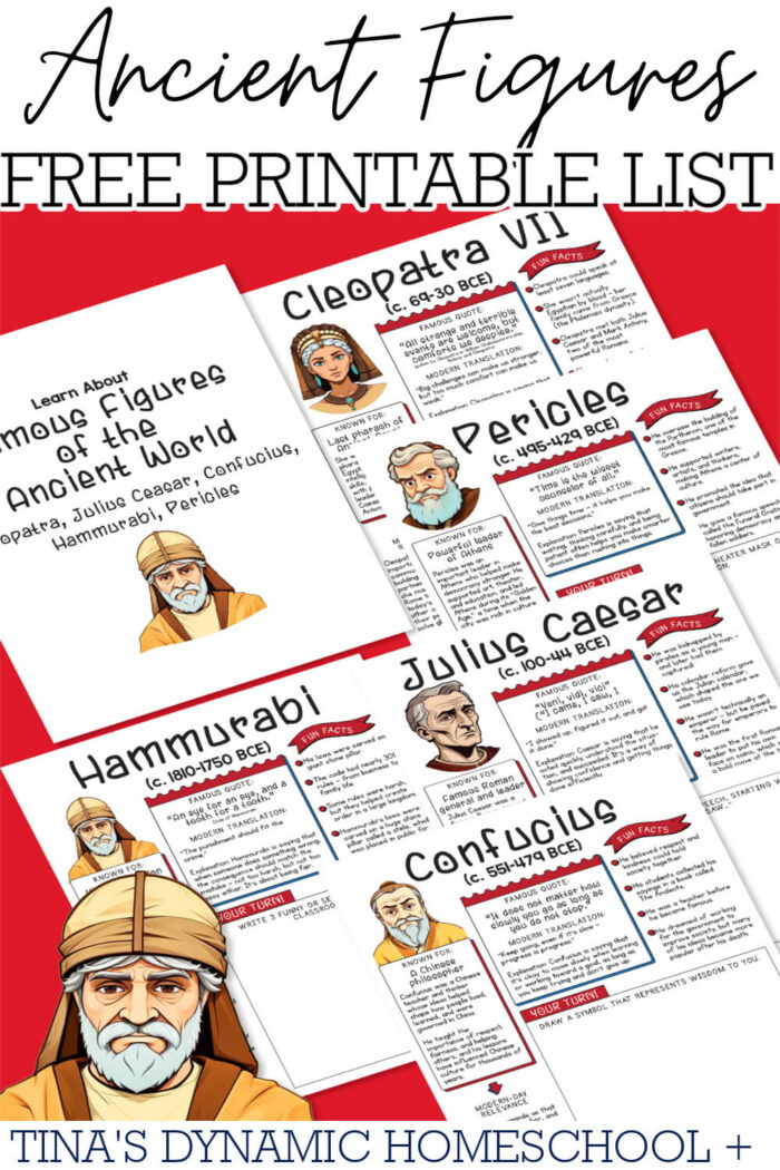 Famous Ancient Figures: Free Printable List Of Ancient Peoples