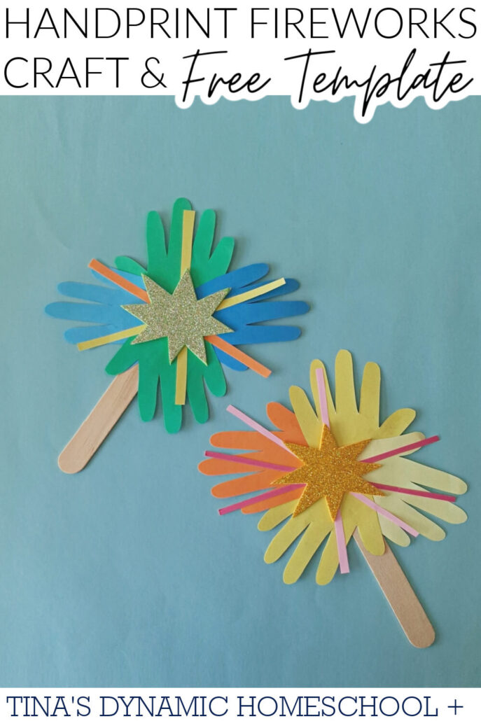How To Make A Handprint Fireworks Craft & Free Template