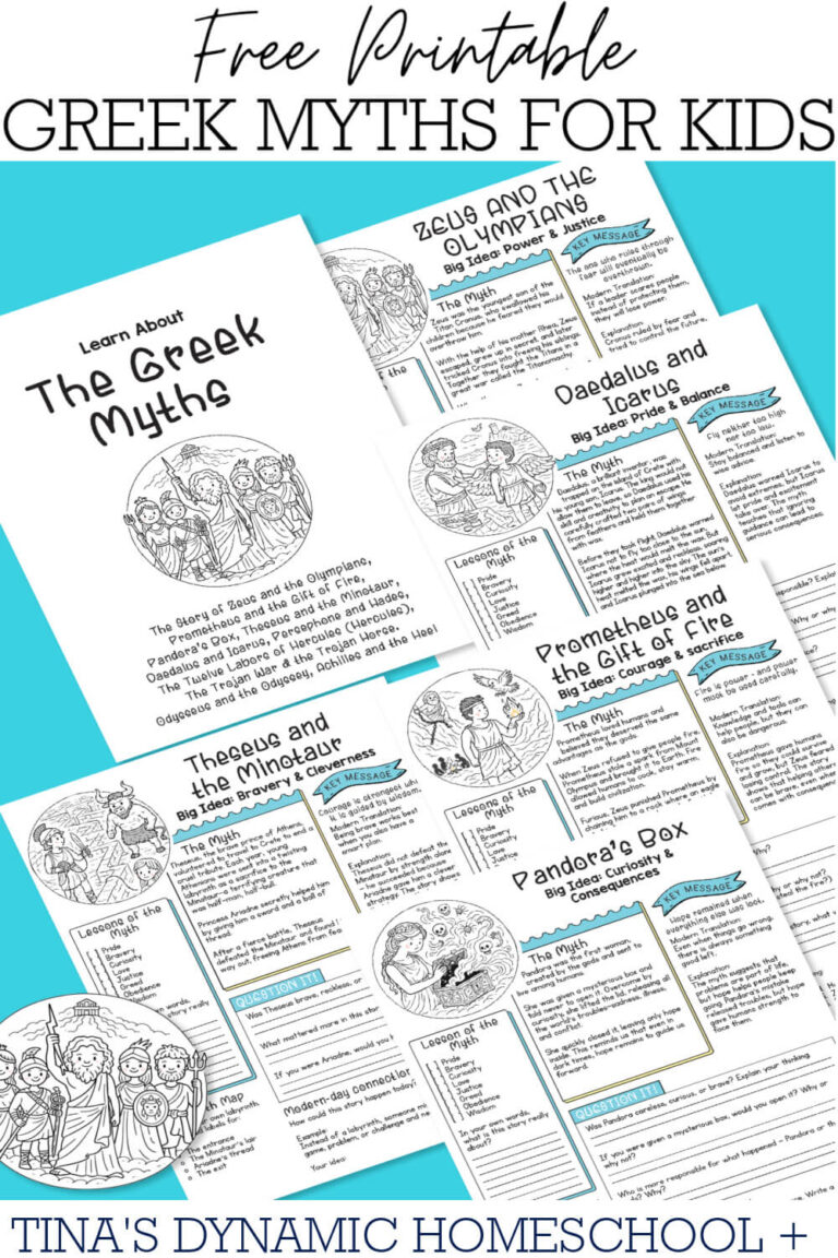 Cool Greek Myths: Free Printable Activities For Kids