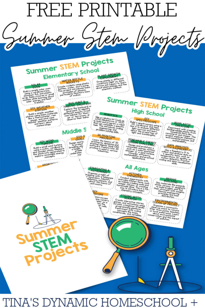 Summer Cool Stem Projects For All Ages Free Printable