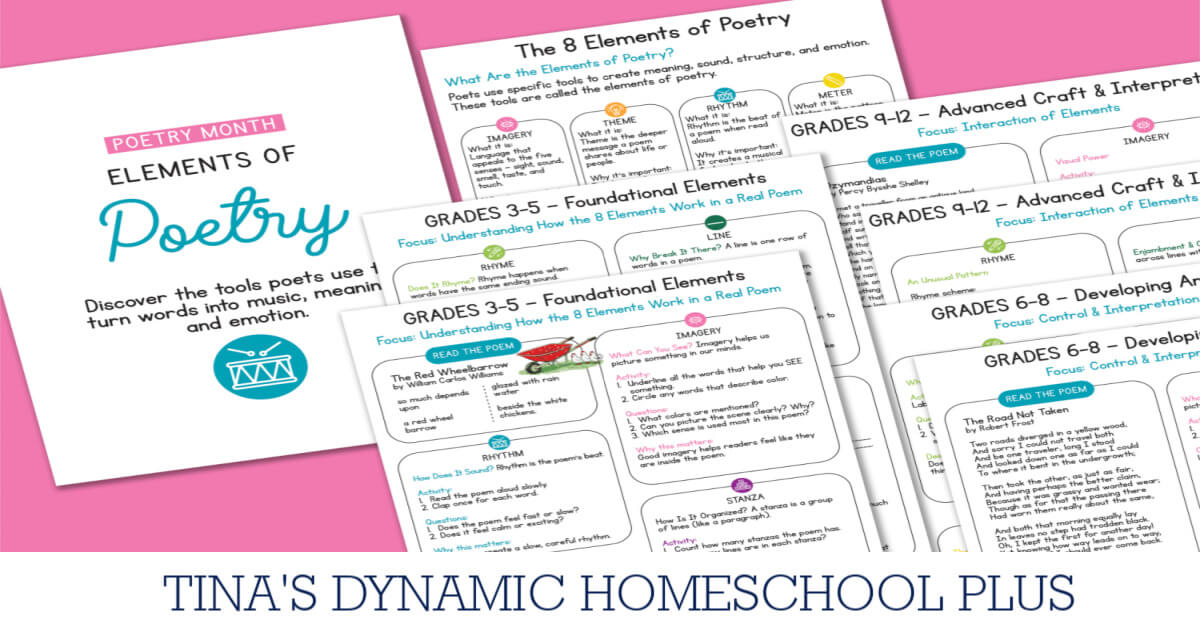 Free and Easy 8 Elements for Poetry Printables
